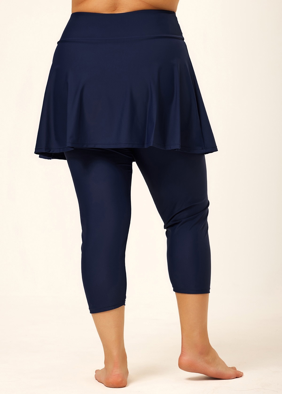 Lilyease Plus Size Navy Blue Modest Swimsuit Bottom Skort With Leggings ...